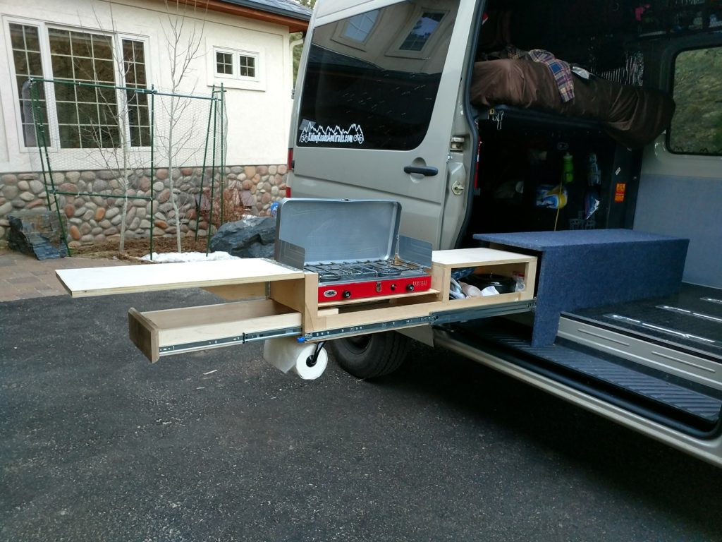 DIY Sprinter Van – Side-slide mini-kitchen update - RidingRoadsAndTrails