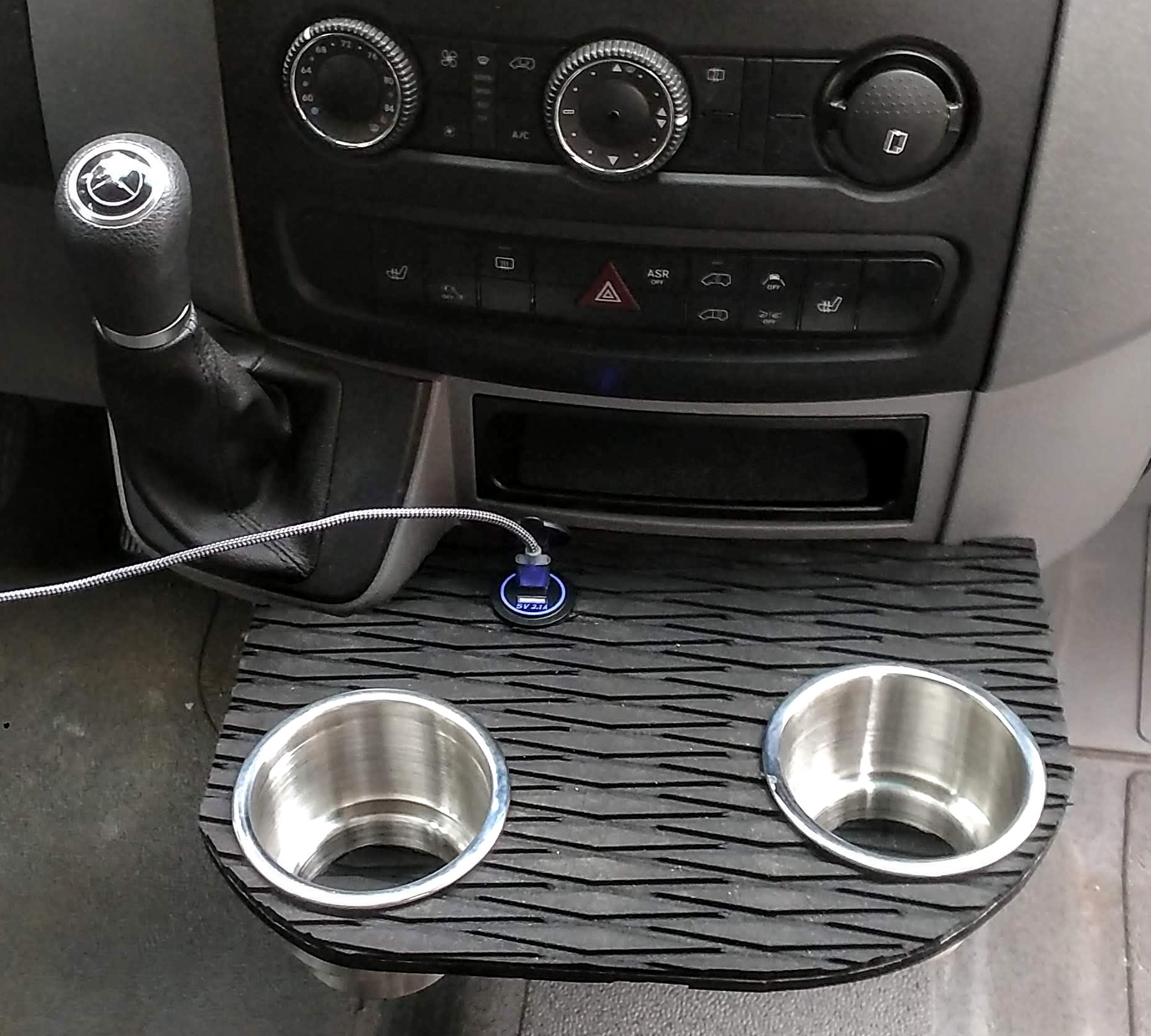 DIY Sprinter Van - Center Console Cupholder - RidingRoadsAndTrails